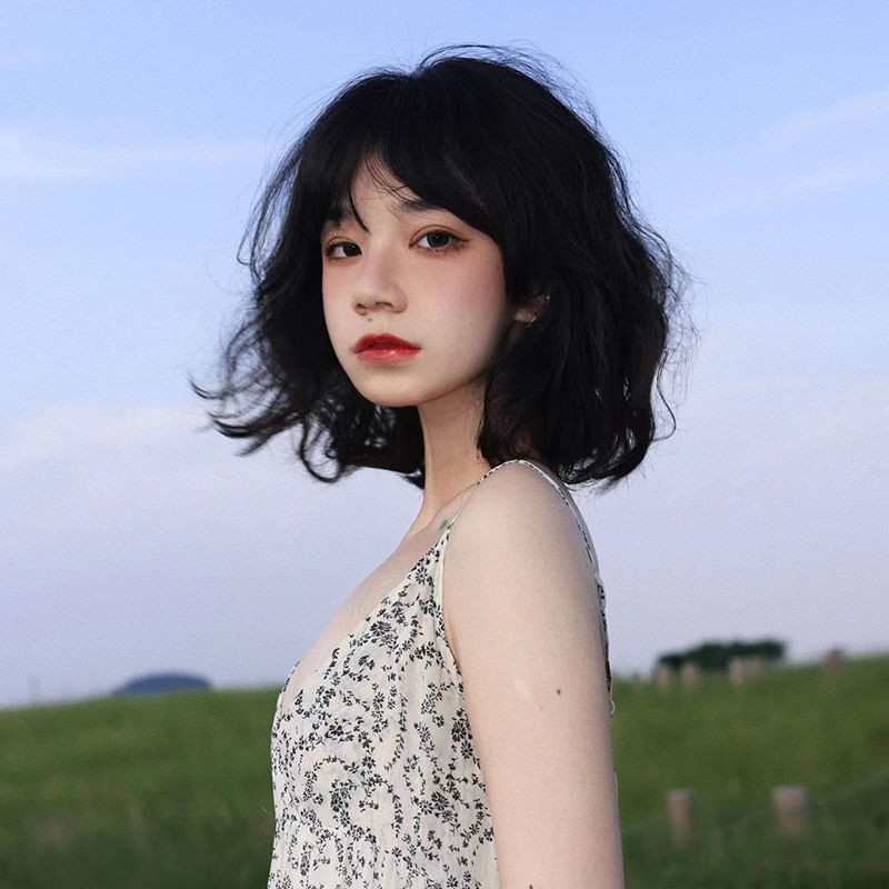 Wig for woman Short Curly Hair Wool Roll Lori Harajuku Japanese Corn ...