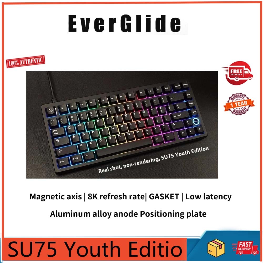 Everglide SU75 Youth Edition Magnetic Gaming Keyboard, Aluminum Alloy ...