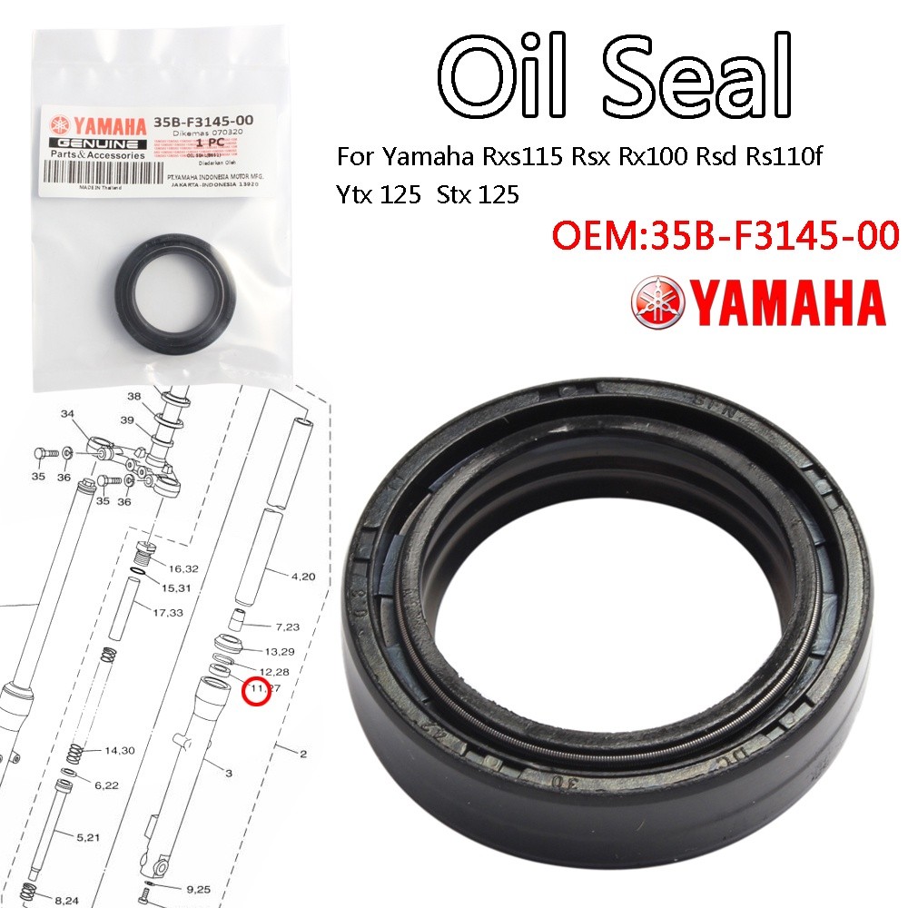 NEW YAMAHA FRONT FORK OIL SEAL FOR RS110F/YTX 125 / STX 125 (35B-F3145 ...