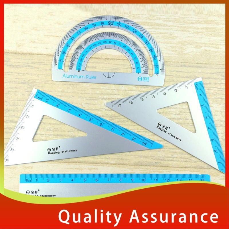 2024 Aluminum Alloy Set Ruler Metal Ruler Drawing Four-Piece Set Ruler ...