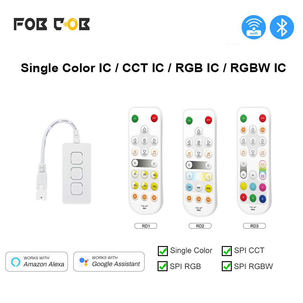 COB LED Strip Controller Music Wifi Bluetooth App for WS2812 ...
