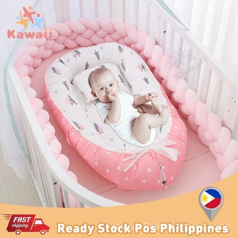 Newborn Baby Portable Bassinet Bed Crib Set 4 in 1 Cotton Travel Crib ...