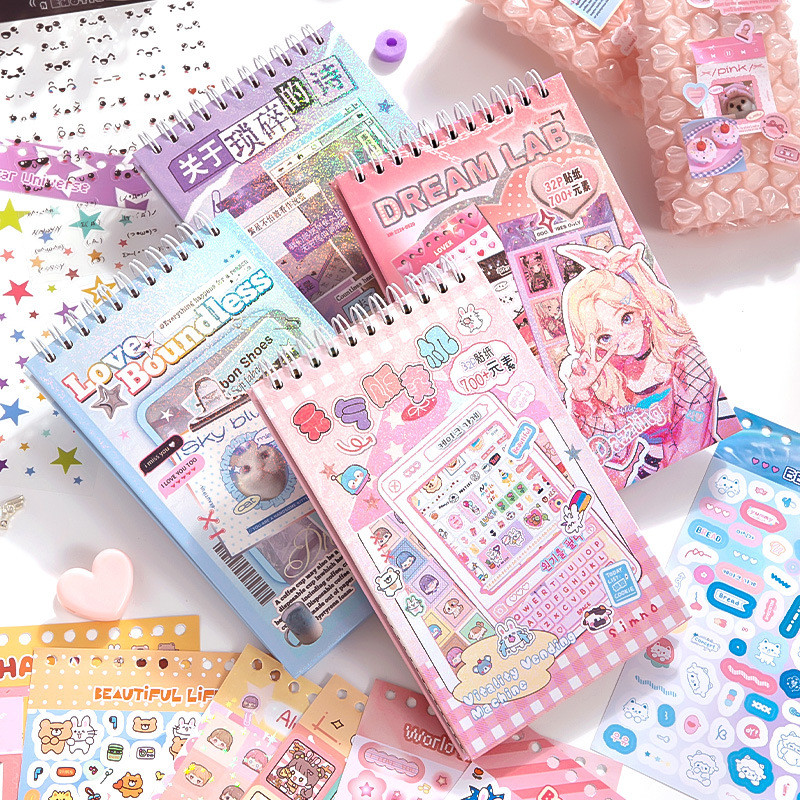 Xinmo Particle Collection Sticker Book Cute Girl Heart Coil Book ...