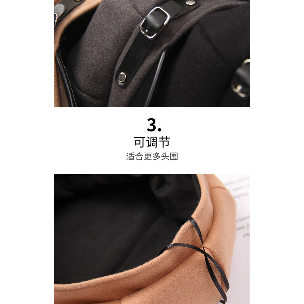Beret Women Woolen Winter Korean Version Warm Fashion Octagonal Hat ...