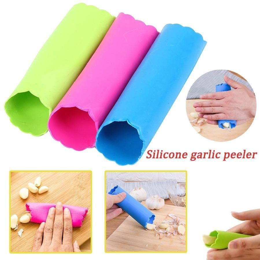 Silicone Garlic Peeler Silicone Garlic Skin Remover Roller Easy Quick to Peel Garlic Cloves ...