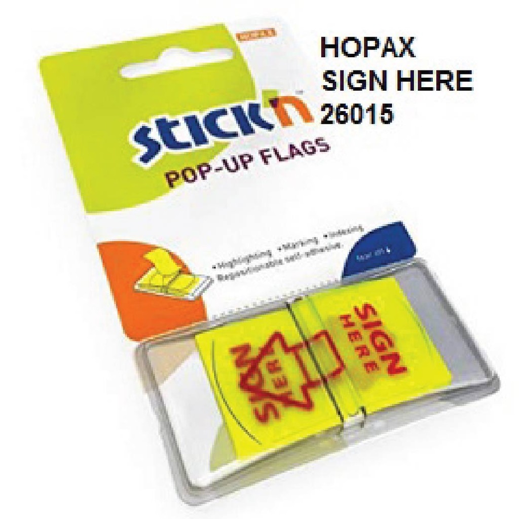 Hopax 26015 Pop-Up Flags Sign Here 45mm x 12mm (50pcs/pkt) | Shopee ...
