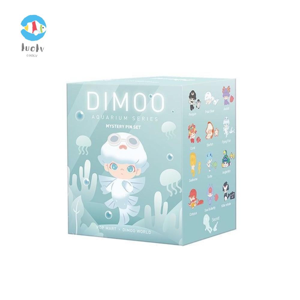 LUOLUVO DIMOO Badge Box, Aquarium series Cute Action Pin Box, POP MART ...