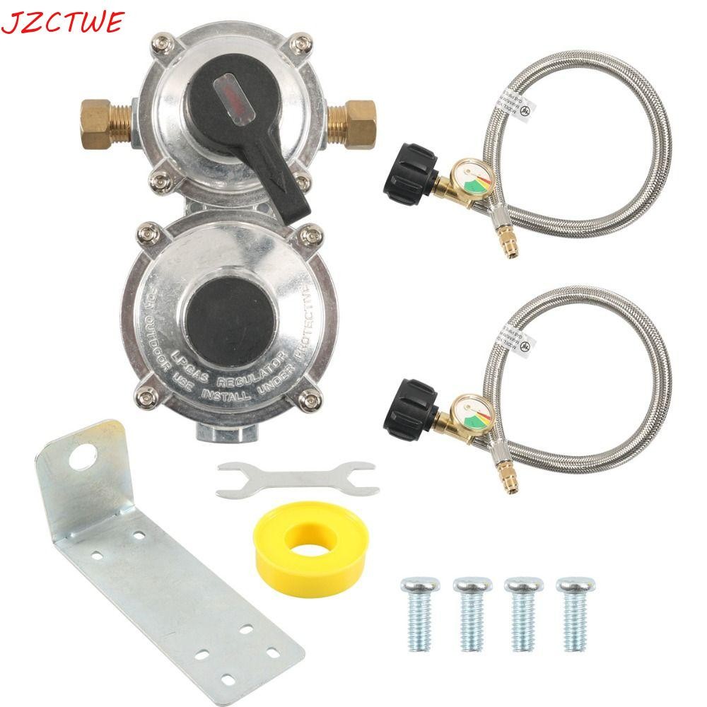 JZCTWE Double Ended LP Propane Regulator Kit, Stainless Steel Safe ...
