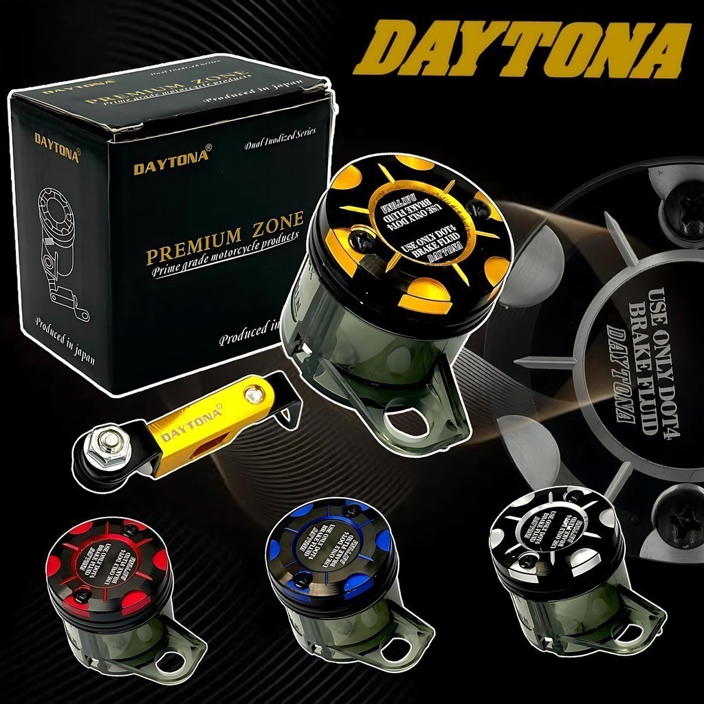 KO DAYTONA DOT 4 Master Brake Fluid Tank GreySMOKE Plus Universal CNC ...