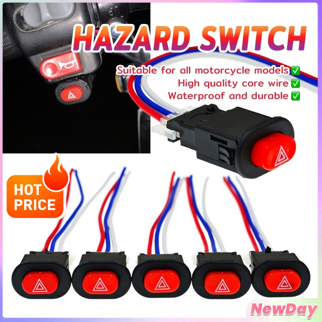 N.D Universal Motorcycle Hazard Switch Double Flasher 1Pc | Shopee ...