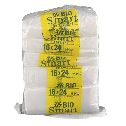 Roll Bag 16x24 inches Bio Smart Plastic HD Roll Bag 125pcs (25pc x 5 ...
