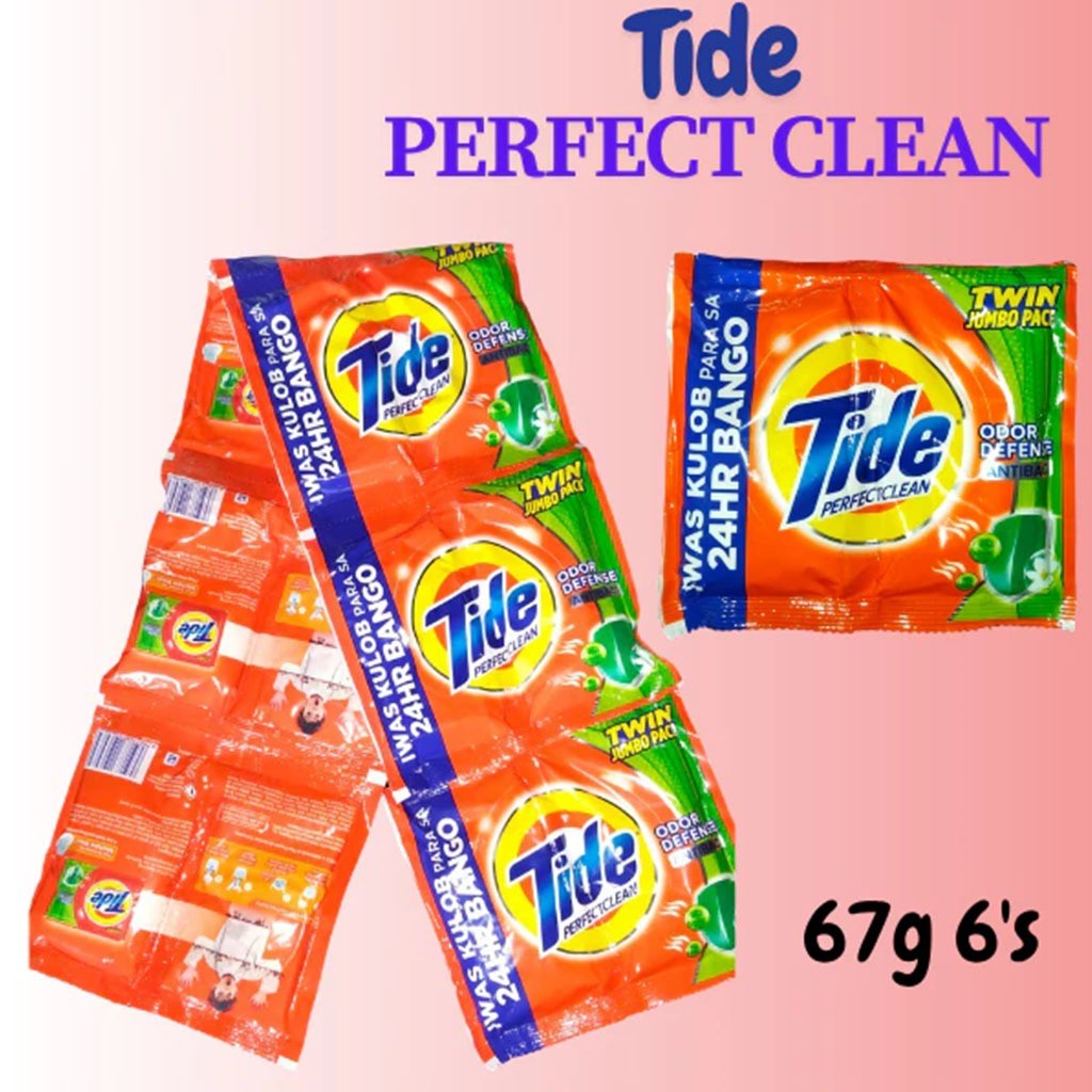 LAUNDRY POWDER Tide Perfect Clean Odor Defense Twin Jumbo Pack Pack 67g ...