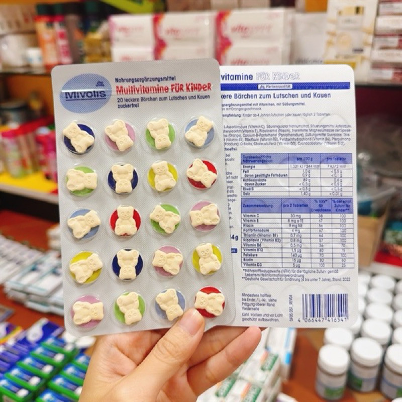 Bear-shaped vitamins for children MIVOLIS MULTIVITAMINE FUR KINDER ...