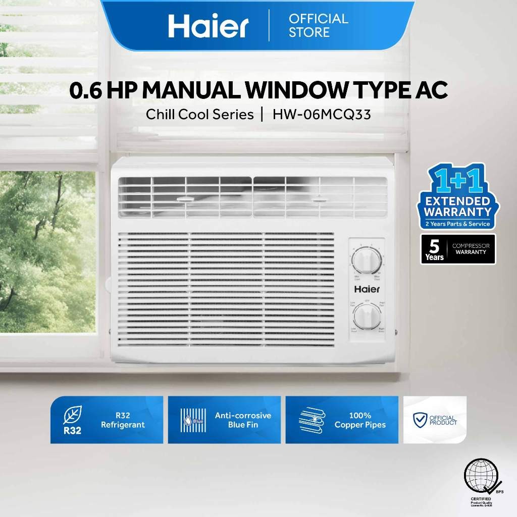 Haier HW-06MCQ33 0.6HP Window Type Air Conditioner - Manual Control ...
