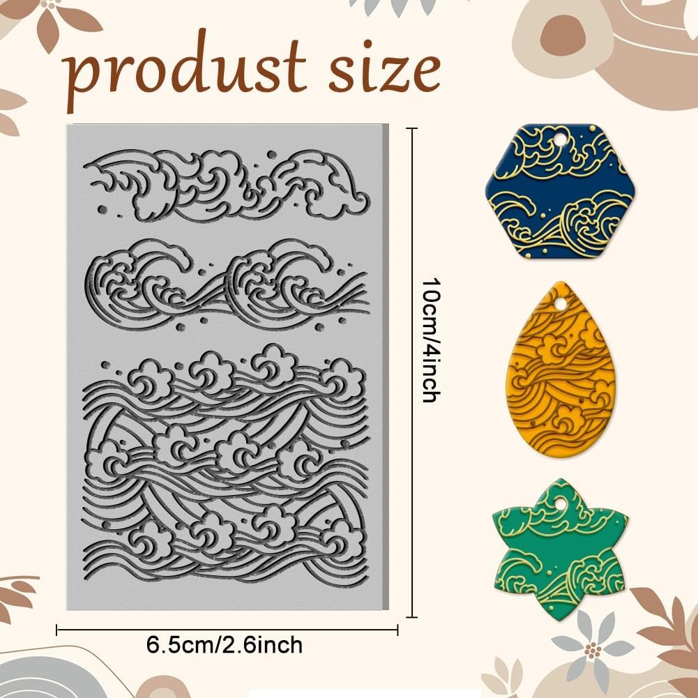 CHGCRAFT Wave Clay Texture Ocean Mat Clay Modeling Pattern Pad Sea Wave ...
