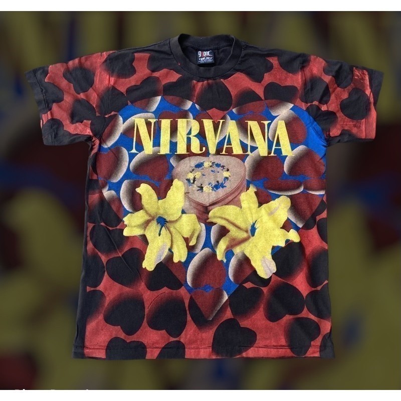 fashion Vintage 2025 Nirvana t-shirt Giant Tag Large Heart-Shaped Box ...