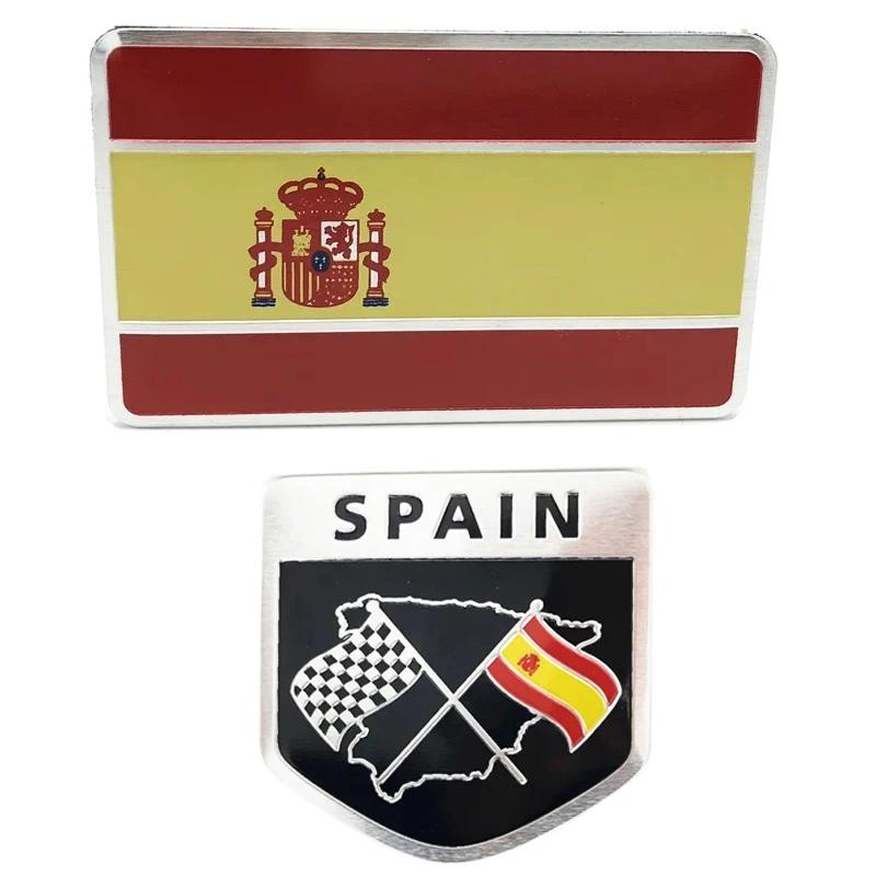 3D Aluminum SPAIN National Flag Map Car Motorcycle Styling Badge Emblem ...