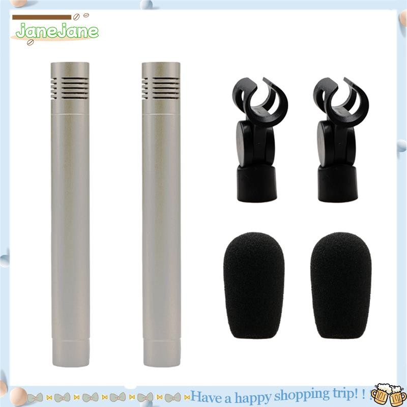 【janejane】1 Pair C02 Pen-Shaped Condenser Microphone Shockproof Clip ...