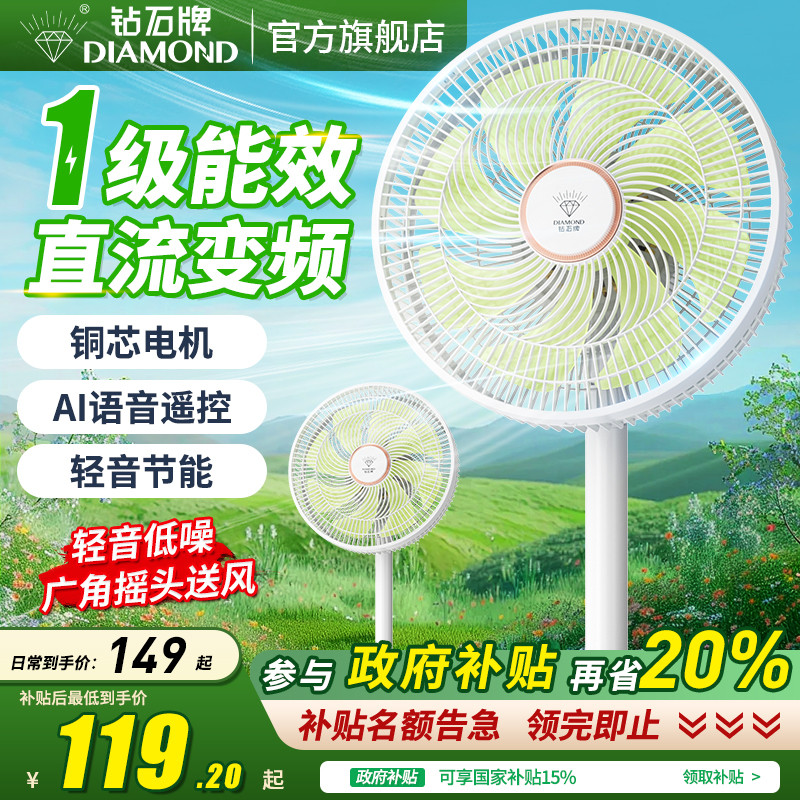 Diamond Brand Electric Fan2025New model Household Floor Fan DC Inverter ...