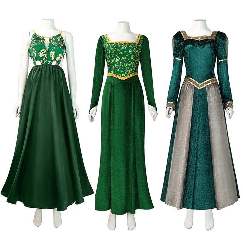 Shrek Monster Fiona Princess Cosplay Costume Fiona Pleuche Vintage ...