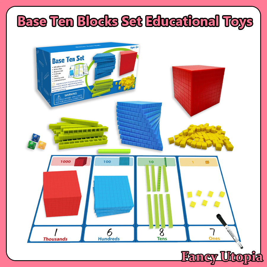 Base Ten Blocks Set Educational Toys Math Counting Blocks to Teach ...
