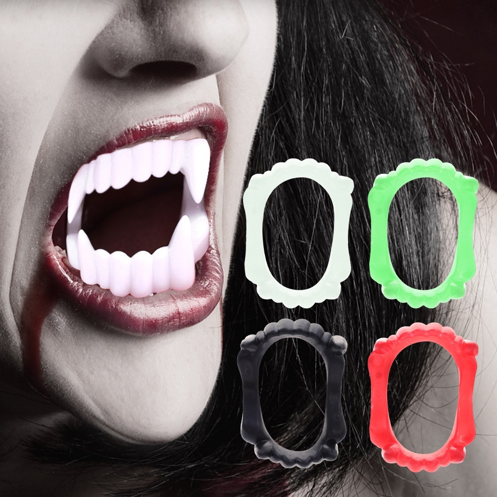 Halloween Vampire Denture Luminous Fake Teeth Dress Up Props-Horror ...