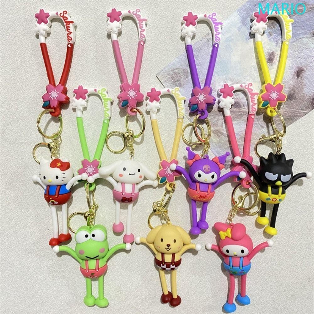 MARIO Cartoon Keychain, Pull-out Toy Kuromi Kitty Cat Keychain, Little ...