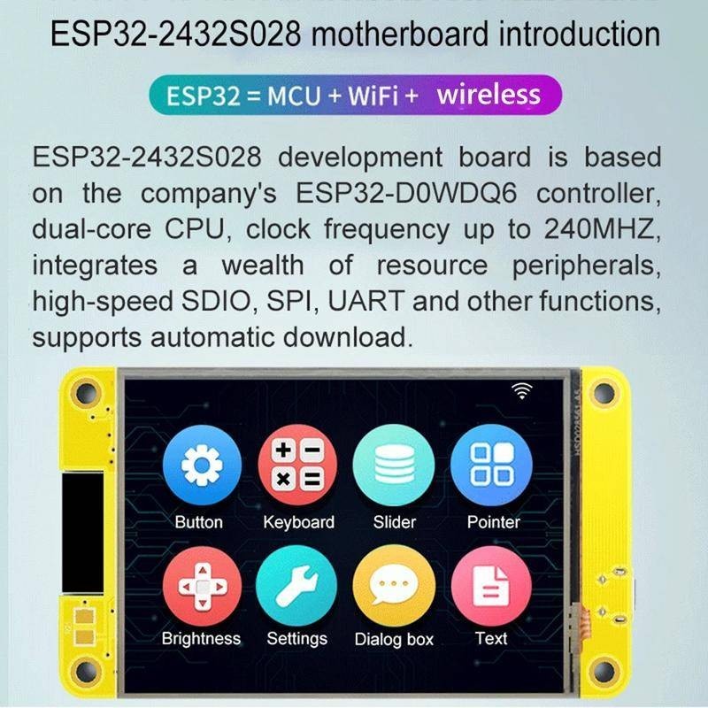 Esp32 Arduino Wifiandbluetooth Development Board Microcontroller 28inch Smart Display Screen Lcd