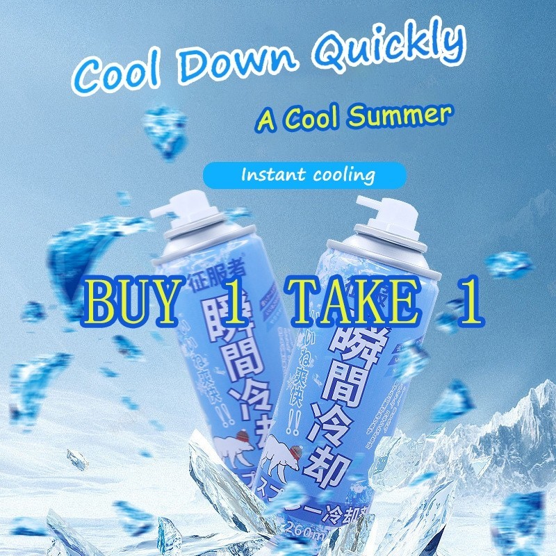 Cooling Spray Summer Home & Car Dual-Use Dry Ice Cooling Spray Quickly ...