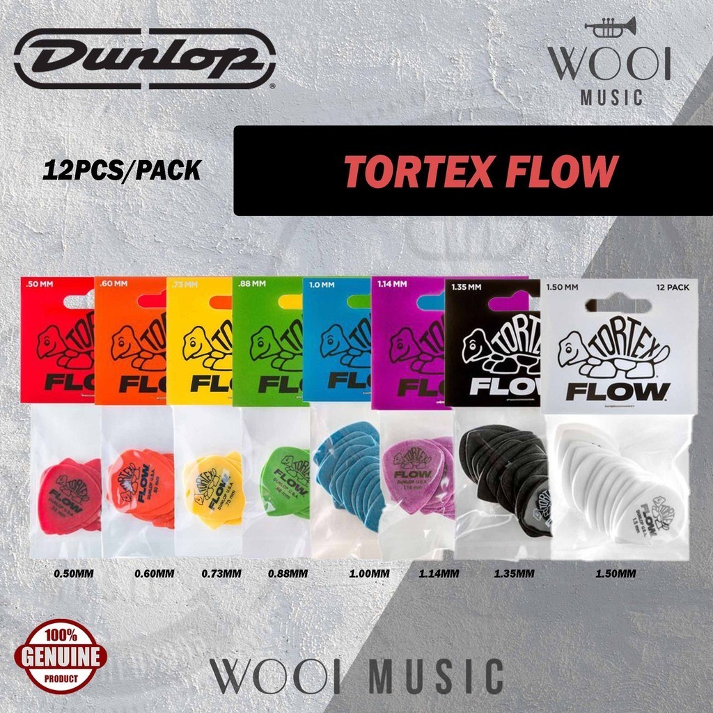Jim Dunlop Tortex Flow Guitar Pick (12pcs/Pack) | Shopee Philippines