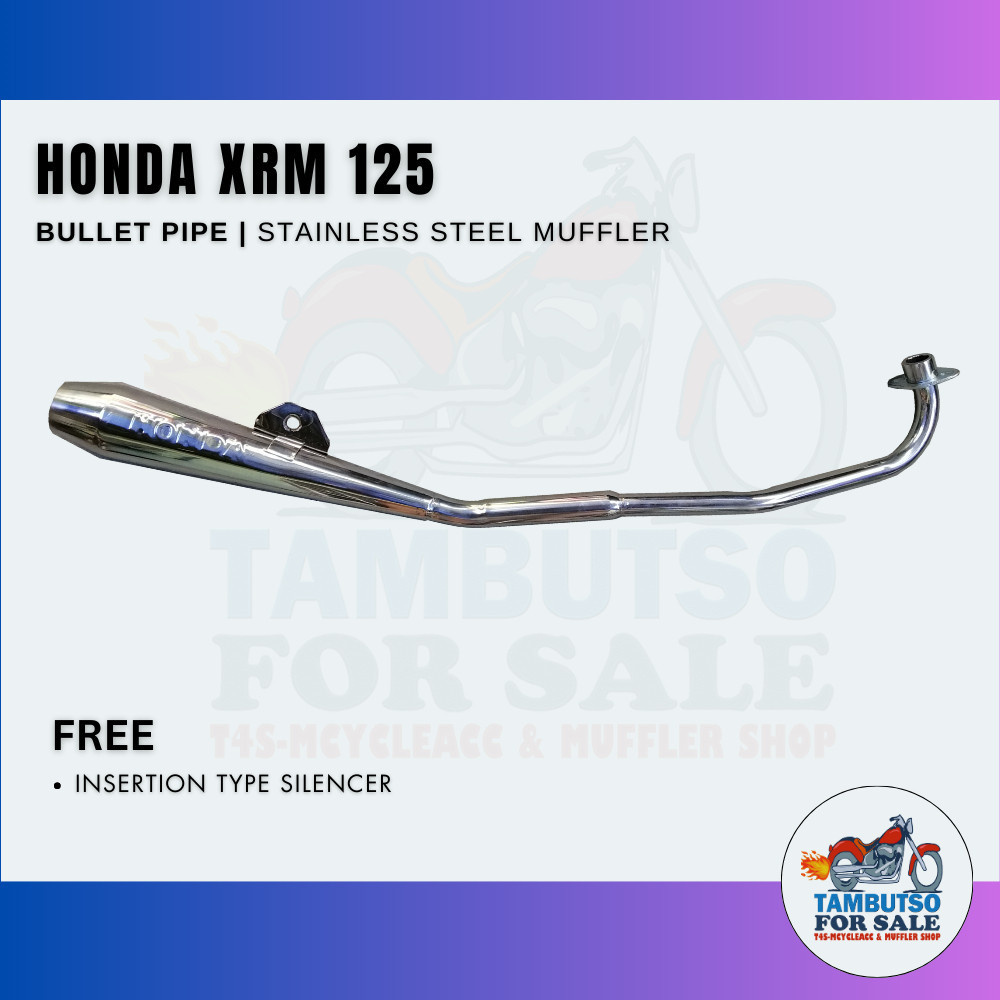 Honda XRM 125 Bullet Pipe Type Muffler for Honda XRM 125 Exhaust pipe ...