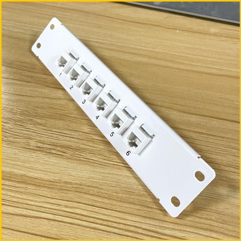 Utak Cat6 6 Port Shielded Patch Panel Rj45 10g Ready Metal Housing Color Coded Labeling For