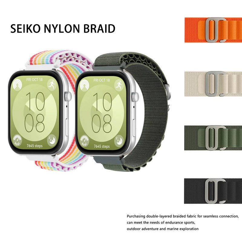 Strap+Connector Alpine Loop Nylon Band for Huawei Watch Fit 3 fit3 ...