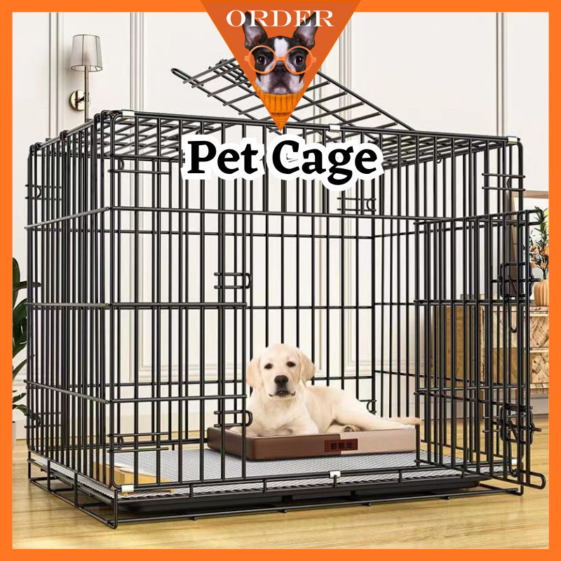 Square Tube Dog Cage Dog Cage Stainless With Poop Tray Free Space Pet ...