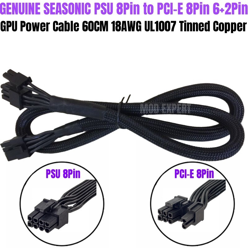 Genuine SEASONIC Modular PSU 8Pin to PCIe 8Pin 6+2Pin GPU Power Cable ...