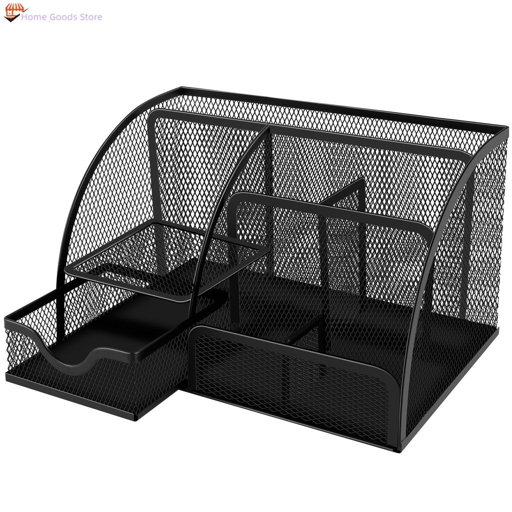 Mesh Desk Organizer Stainless Steel Table Stationary Organizer Non-slip ...
