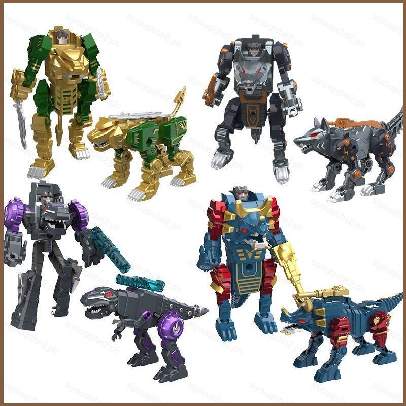 sy Transformers Robot Tiger Tyrannosaurus Rex Wolf Triceratops Figure ...