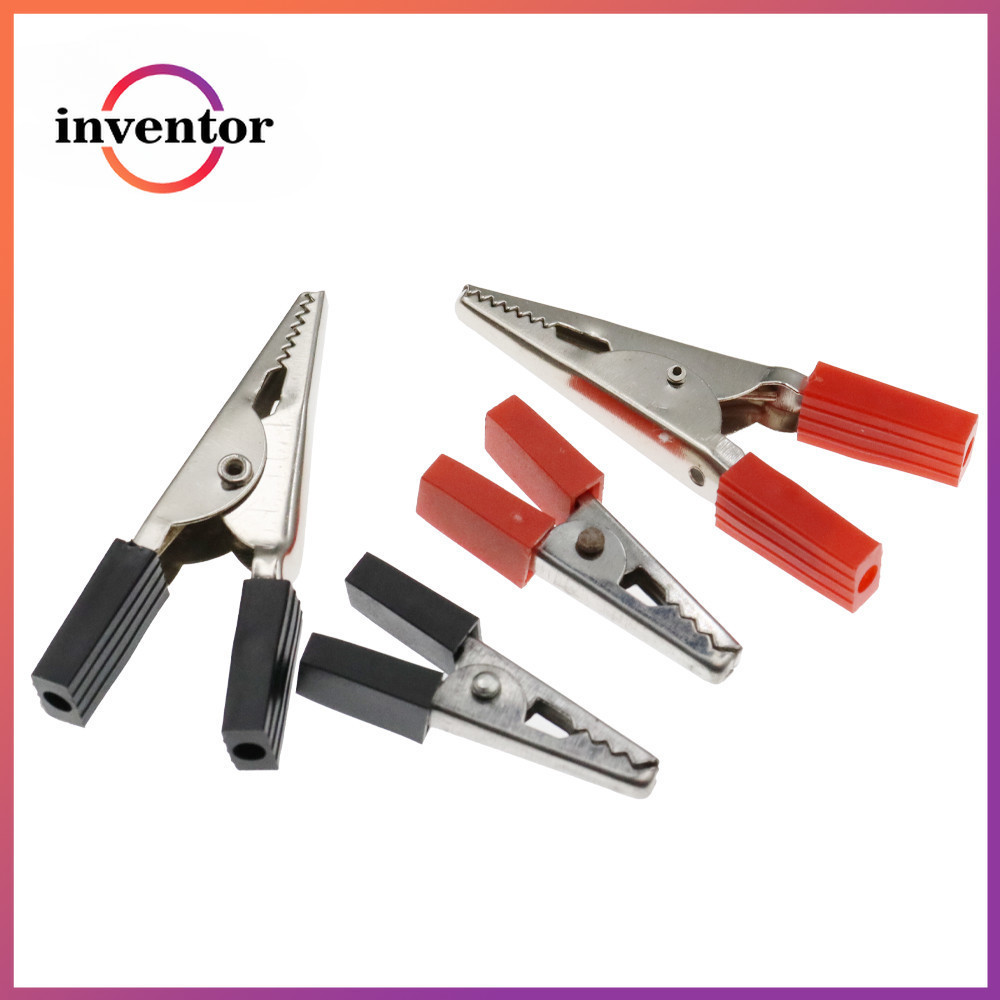 Small/Large Insulated Crocodile Clips Plastic Handle Cable Lead Testing ...