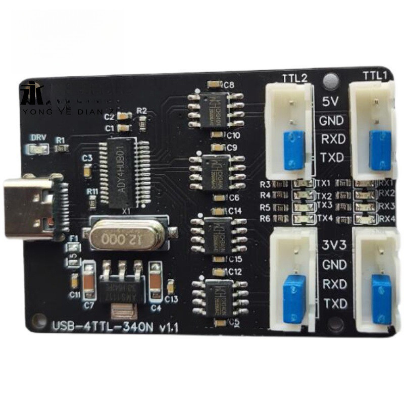 4Road USB Turn TTL Serial Port TYPE-C Interface CH340 HUB Four ...