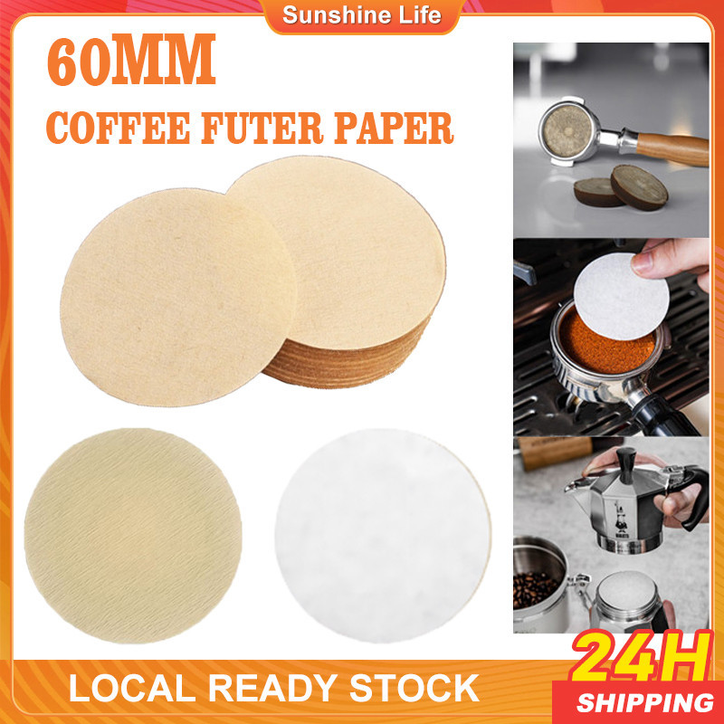 Moka Pot Coffee Filter Paper 100Pcs 60mm Wooded Round Paper for Home ...