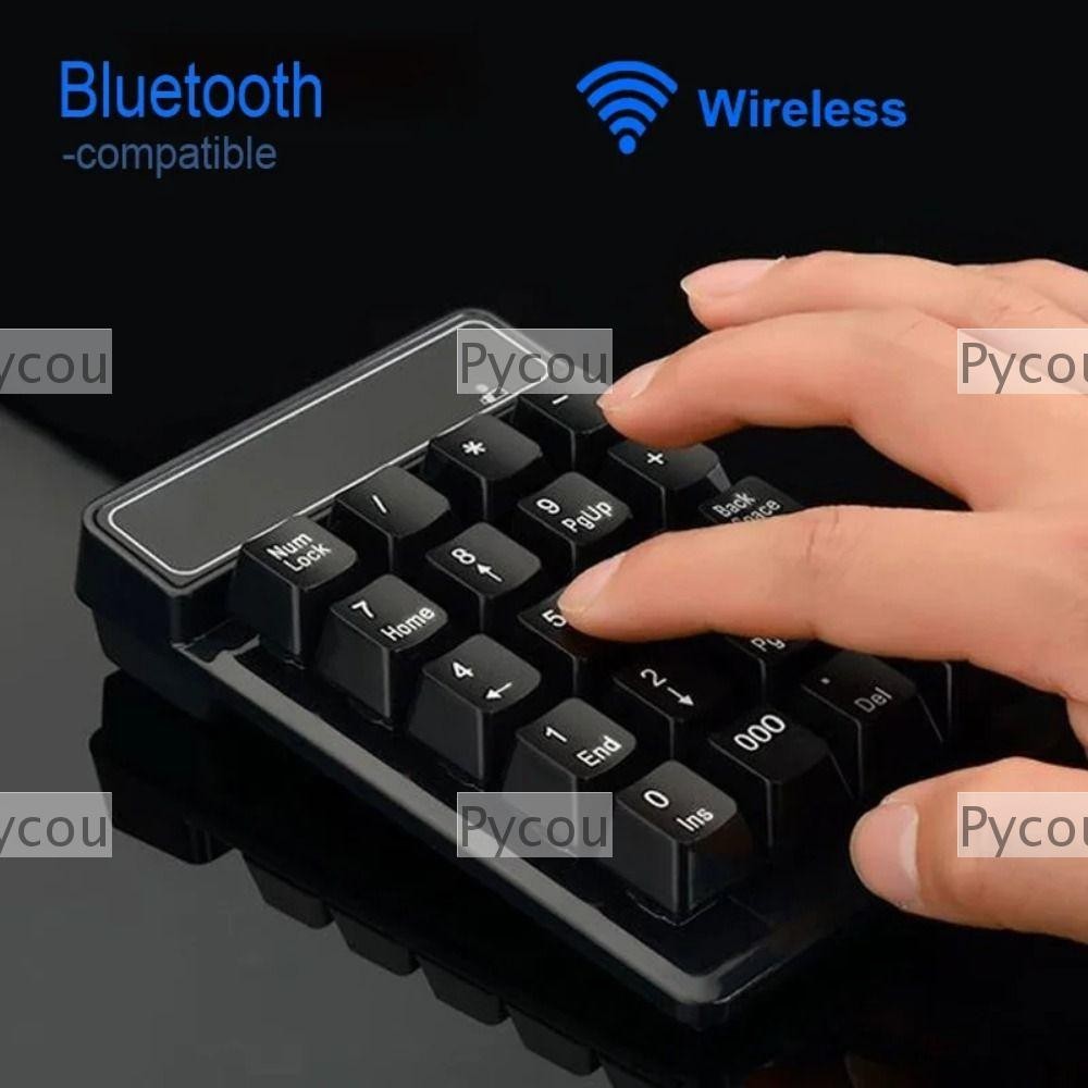 PYCOU Wireless Wired Keyboard, 2.4GHz Bluetooth USB Numeric Keypad ...