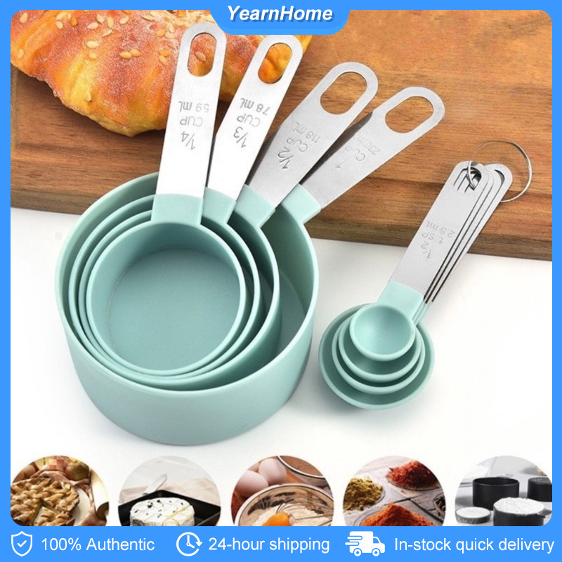 8pcs/set Stainless Steel Measuring Cups and Spoons Set Stackable ...