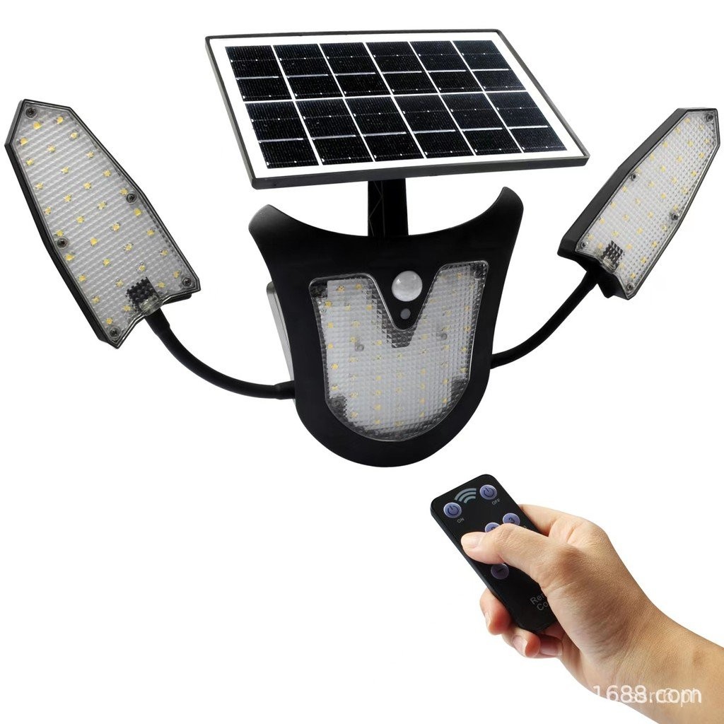 2024New Solar Chandelier Three-Head Split Wall Lamp Villa Lamp Garden ...