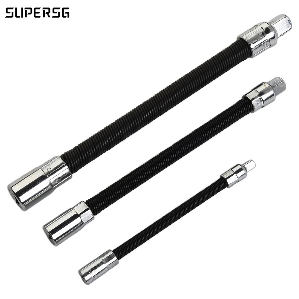 SUPER| 1/4 3/8 1/2 Drive Flexible Socket Extension Rod Adapter Socket ...