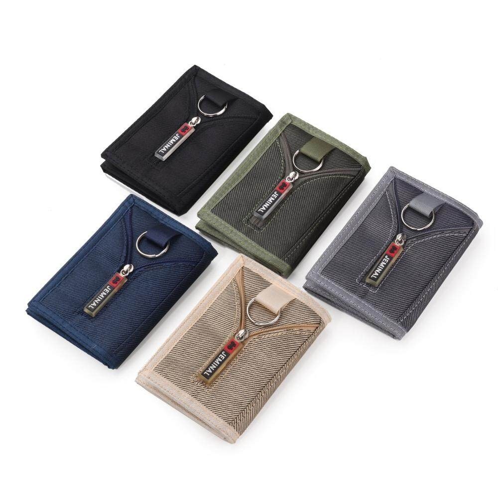 Nylon canvas trifold casual wallet for male men with coin pocket money ...