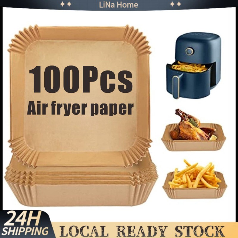 100pcs Square -- Air Fryer Paper Lined Square Microwave Oven Paper ...