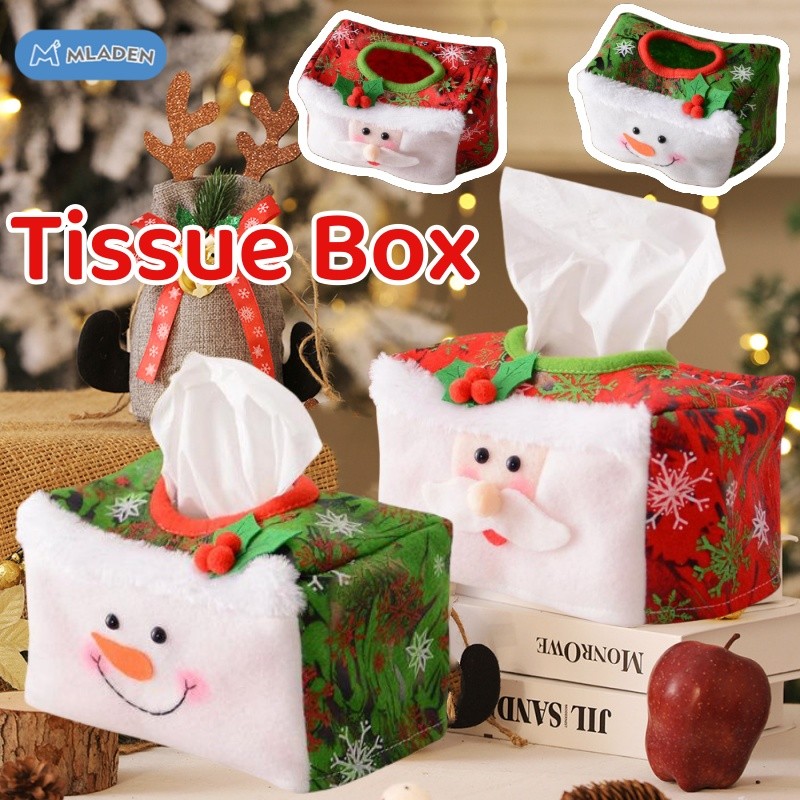 MLADEN Christmas Tissue Box Santa Claus Tissue Cover Bags Xmas ...
