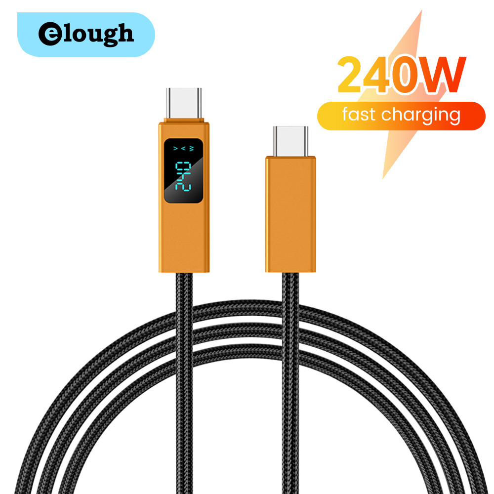 Elough 240W Type C to Type C Fast Charging Cable with E-Mark Chip 1M 2M ...