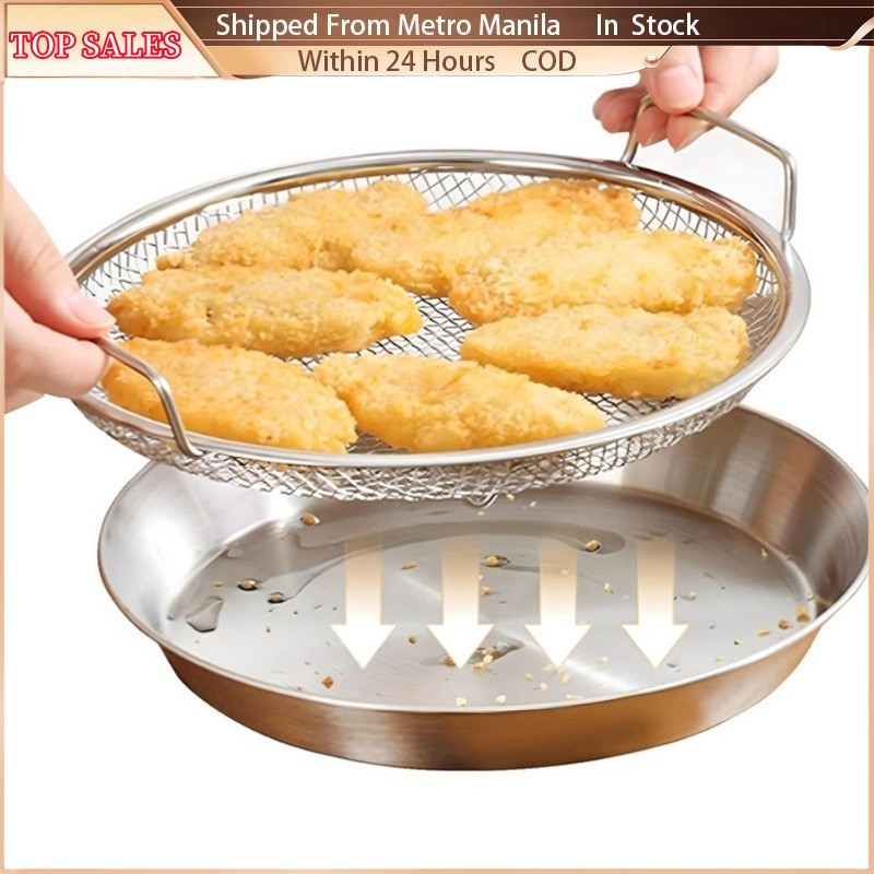 [TOP SALES] Stainless Steel Kitchen Strainer Colander Tray Mesh Frying ...