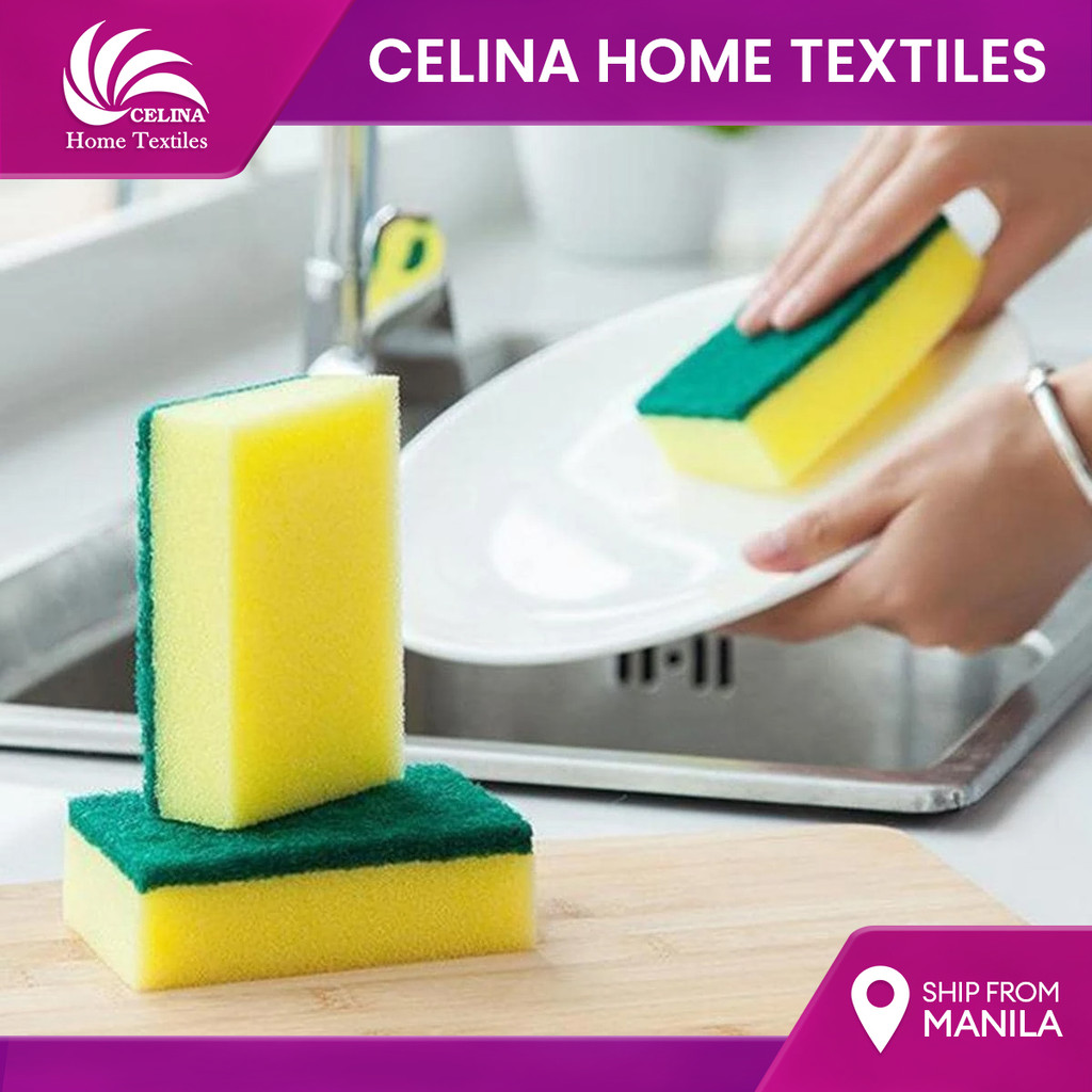Celina Home Cleaning Sponge Scouring Pads Heavy Duty Dishwashing ...